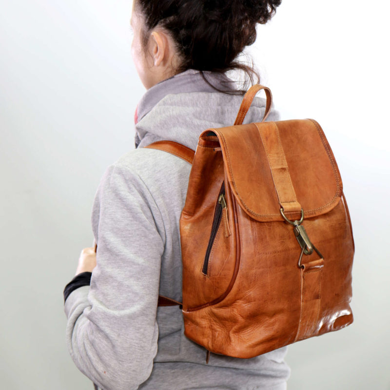 12 inch Clasp Backpack - Red Leathers